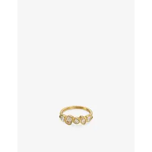INDIGO LUNE Nova 18ct Plated Stainless Steel Ring - Gold