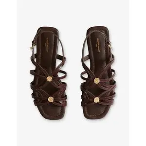 Claudie Pierlot Medallion Flat Leather Sandals