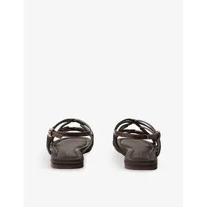Claudie Pierlot Medallion Flat Leather Sandals