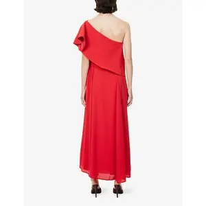 PRETTY LAVISH Liv Draped Asymmetric Crepe Maxi Dress