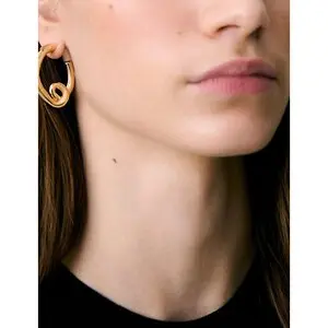 Claudie Pierlot Engraved Brass Hoop Earrings