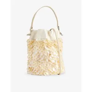 Staud Lila Mini Pearl Oyster Shell Bucket Bag - Cream