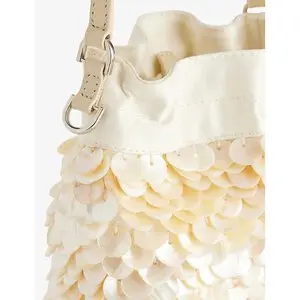 Staud Lila Mini Pearl Oyster Shell Bucket Bag