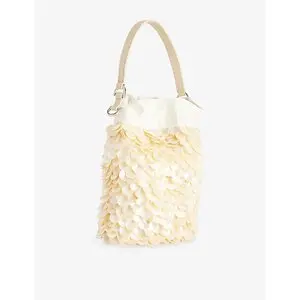 Staud Lila Mini Pearl Oyster Shell Bucket Bag