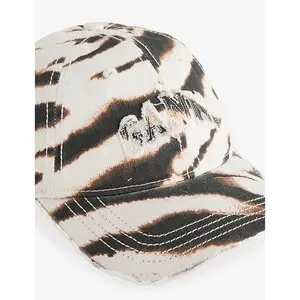 GANNI Zebra Cotton Canvas Cap