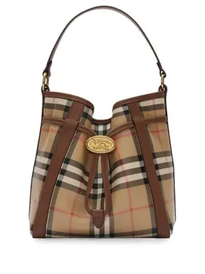 Burberry Mini Check Bucket Bag - Brown