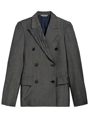 Balenciaga Double-breasted Tailored Jacket In Denim Effect Wool Twill