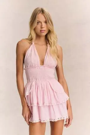 LoveShackFancy Deanna Halter Dress - Pink
