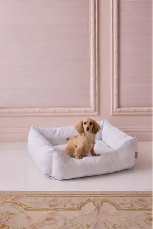 LoveShackFancy Printed Dog Bed - Blue Cloud