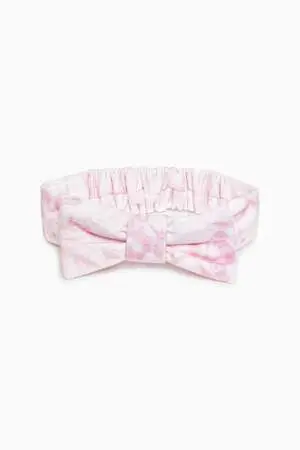 LoveShackFancy Bow Face Wash Beauty Headband - Peach Fuzz