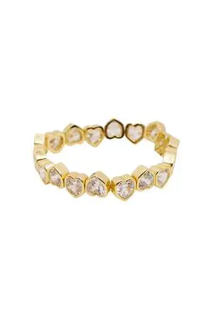 LoveShackFancy Erin Wachs Large Heart Stretch Bracelet - Gold