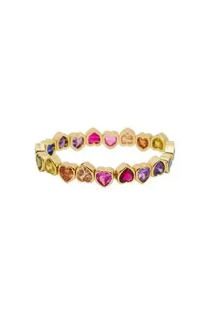 LoveShackFancy Erin Wachs Large Heart Stretch Bracelet - Multi