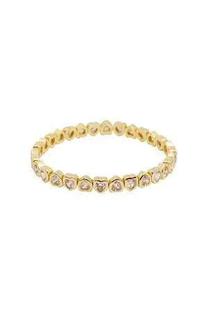 LoveShackFancy LoveShackFancy Heart Shaped Tennis Bracelet Gold
