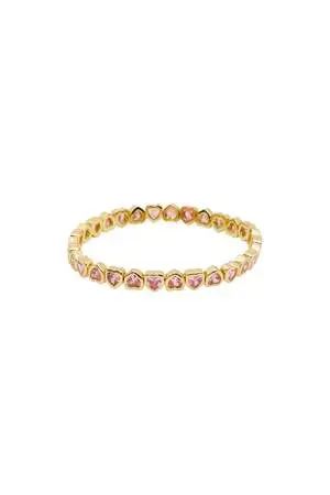 LoveShackFancy LoveShackFancy Heart Shaped Tennis Bracelet Pink