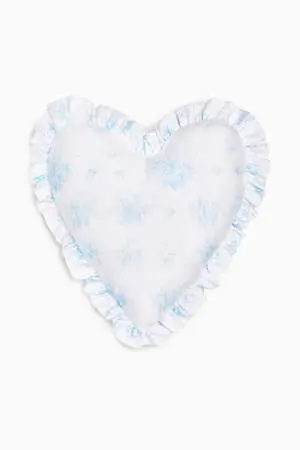 LoveShackFancy Ruffle Heart Pillow - Bluebell