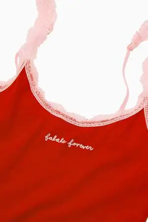 LoveShackFancy X Pink Lace-trimmed Cami