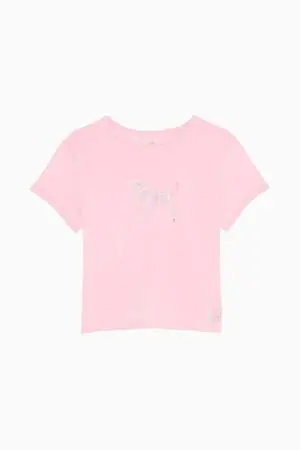 LoveShackFancy X Pink Cotton Baby Tee - Vs White