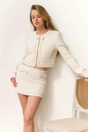 LoveShackFancy Edeness Tweed Mini Skirt