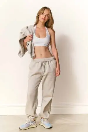 LoveShackFancy Caitirene Lace Logo Cotton Sweatpants