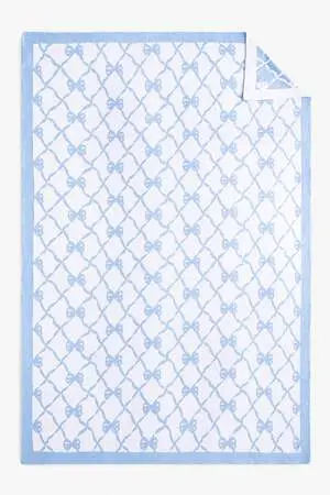LoveShackFancy Customization Test Bow Throw Blanket - Soft Blue
