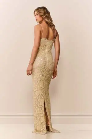 LoveShackFancy Ciona Sequin Lace Gown