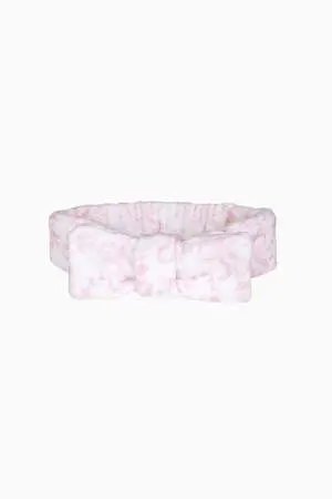 LoveShackFancy Bow Print Face Wash Beauty Headband - Chantilly