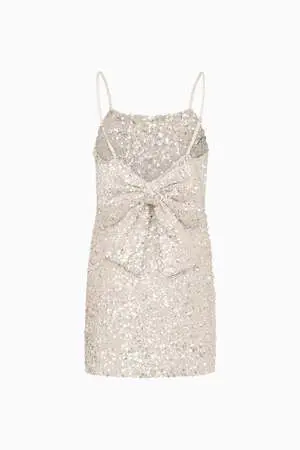 LoveShackFancy Sequin Mini Dress - Gold