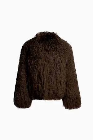 LoveShackFancy Susanna Chow Carrie Shearling Coat - Brown