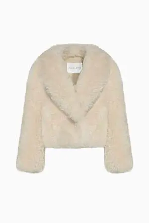 LoveShackFancy Susanna Chow Ayla Shearling Coat - Cream