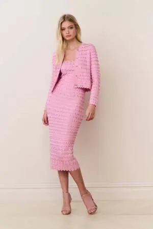 LoveShackFancy Ferris Sequin Scallop Cardigan