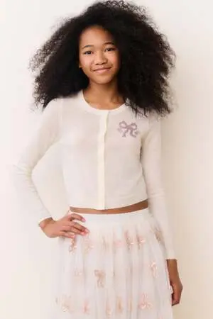 LoveShackFancy Tween Ebett Secret Crush Cardigan - Chantilly