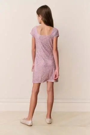 LoveShackFancy Liselle Sequin Mesh Mini Dress - Black