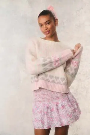 LoveShackFancy Re-edition Rosie Alpaca-blend Pullover - Milky Clouds