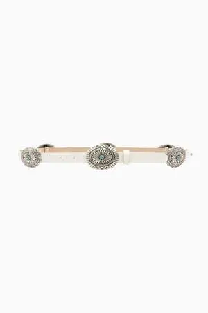 LoveShackFancy Streets Ahead Iris Concho Belt - Bone