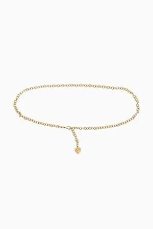 LoveShackFancy Streets Ahead Chain Heart Belt - Gold