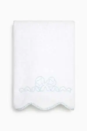 LoveShackFancy Bow-embroidered Bath Towel - Ballet Slipper