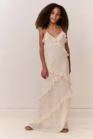 LoveShackFancy Tween Mini Rialto Cream Maxi Dress - Ivory