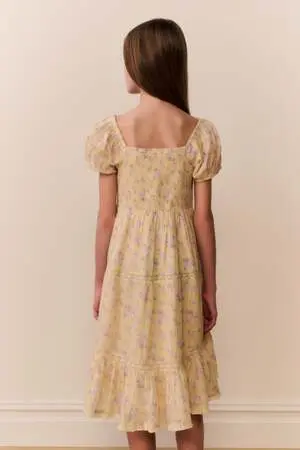 LoveShackFancy Tween Muriella Floral Puff Sleeve Dress