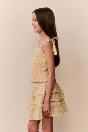 LoveShackFancy Tween Merrinelle Blooming Floral Top - Rustic Orchid