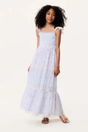 LoveShackFancy Tween Rhiannon Striped Floral Dress