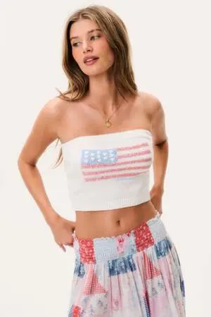 LoveShackFancy Deserae Sparkle Americana Tube Top