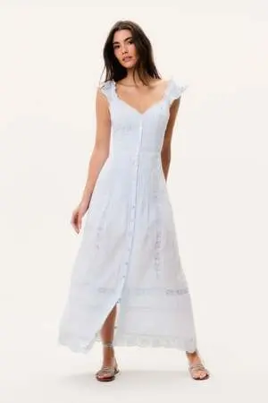 LoveShackFancy Kailette Cotton Maxi Dress - Tender Touch