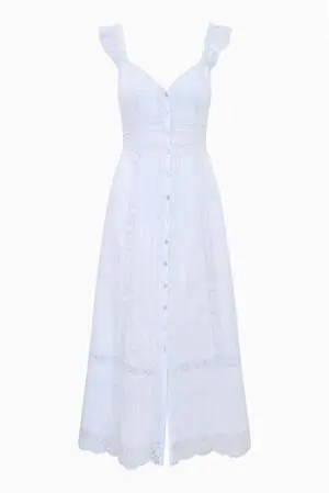 LoveShackFancy Kailette Cotton Maxi Dress - Tender Touch
