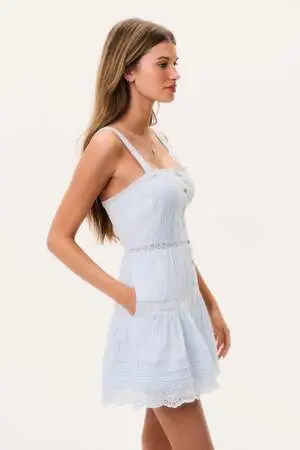 LoveShackFancy Charlize Cotton Mini Dress - Tender Touch