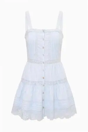 LoveShackFancy Charlize Cotton Mini Dress - Tender Touch