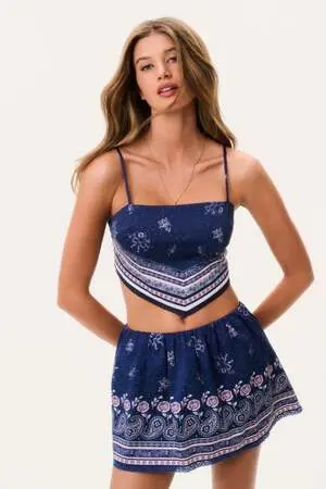 LoveShackFancy Jonie Bandana Print Mini Skort