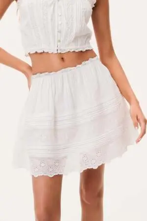 LoveShackFancy Sani Cotton Victorian Mini Skirt - Tender Touch