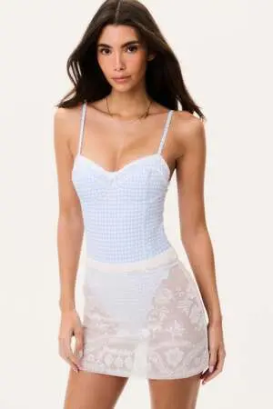 LoveShackFancy Cirelle Lace Cover-up Skirt - White
