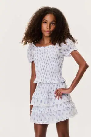 LoveShackFancy Tween Billie Skirt - Indigo Cloud