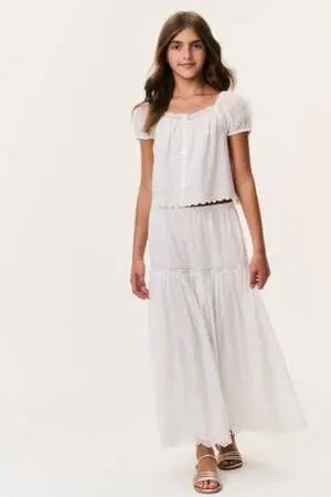 LoveShackFancy Tween Cotton Lace Leonna Top - Ivory